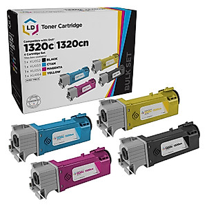 LD Products Compatible Toner Cartridge Replacements for Dell Color Laser 1320c High Yield (1 KU052 Black, 1 KU053 Cyan, 1 KU055 Magenta, 1 KU054 Yellow, 4-Pack)