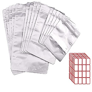 3 Sizes Mylar Bags for Food Storage, Reusable Moisture-Proof Aluminum Bags for Packing, Ziplock-Open Mylar Foil Bags Airtight Vacuum Dry-Packs Foods Packing for Food Sample Tea Coffee Seeds Packing Storage(15 PCS)