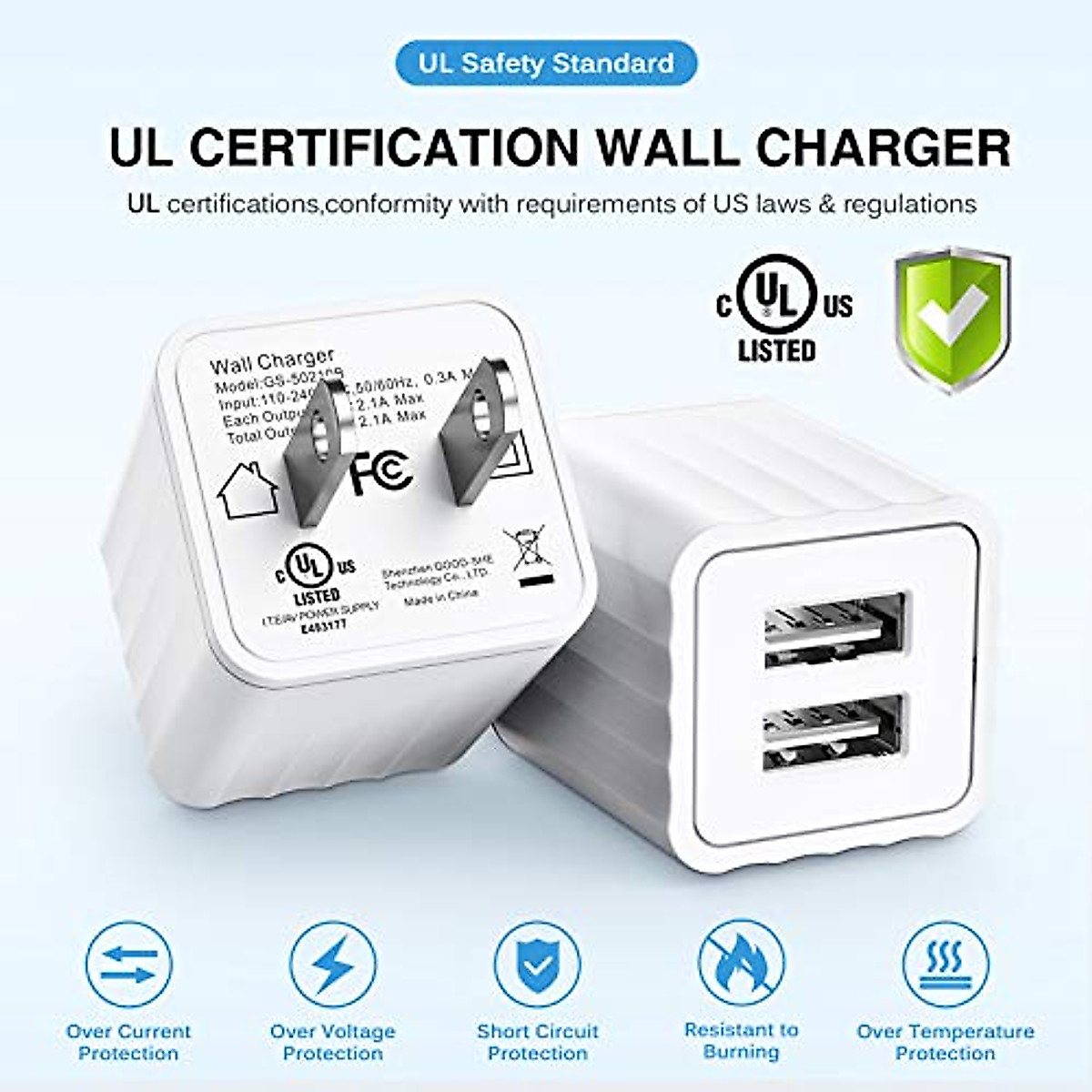 iPhone Charger, [Apple MFi Certified] Fast iPhone Charger 2PACK 6FT Lightning Cable Cord Fast Charging Dual 2 Port Plug USB Wall Charger Compatible with iPhone 14 13 12 11 Pro Max XS XR X 8 Plus iPad