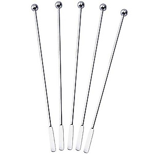 20 pcs Stainless Steel Coffee Beverage Stir Sticks Cocktail Stirrers Drink Swizzle Stick 7.4" Swizzle Stick Picks Tools