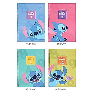 Stitch Character Half Line Spring Note - Cute 10.2 x 7.4 in Spiral Bound Notebook with Unique Half-Lined Pages, Durable Hardcover, Ideal for Writing & Drawing - for Students, Kids and Adults (Green)