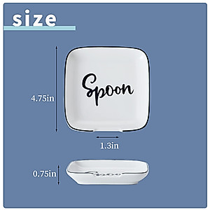 GDCZ Ceramic Spoon Rest for Stove Top - 4.75 Inches Large Spoon Holder for kitchen Counter, Modern Spoon for Farmhouse, Cooking Utensil Rest, Kitchen Accessories, Dishwasher Safe (White, 1)