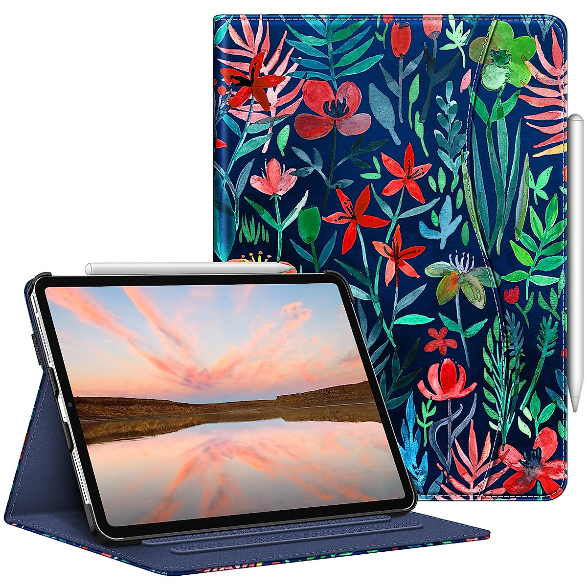 Fintie Case for iPad Pro 11-inch (4th / 3rd Generation) 2022/2021 - Multiple Angles Viewing Folio Stand Cover with Pencil Holder & Pocket, Also Fit iPad Pro 11" 2nd/1st Gen, Jungle Night