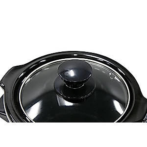 Elite Gourmet MST-250XS Electric Slow Cooker Ceramic Pot, Adjustable Temp, Entrees, Sauces, Stews & Dips, Dishwasher Safe Glass Lid & Crock, 1.5 Quart, Stainless Steel