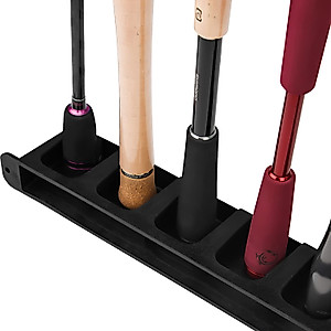 kaba Fishing Rod Holder for Garage Wall Mounted Fishing Pole Rack Vertical Storage 6 Rods Fishing Rod Rack