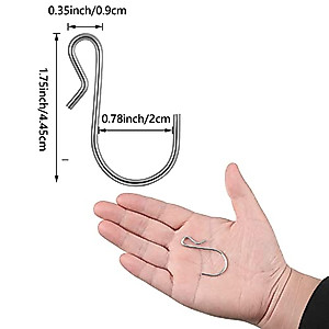 Funrous S Shaped Metal Hooks Clip, S Shaped Hooks Stainless Steel Metal Hangers, Suitable for Indoor and Outdoor, Bathroom, Kitchen Lights, Hanging Hooks for DIY Crafts, Key Chain, Silver (80 Pieces)