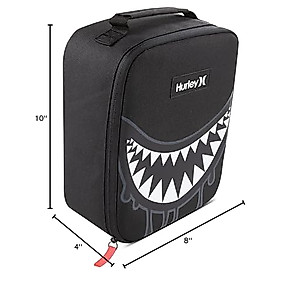 Hurley Unisex-Adults One and Only Insulated Lunch Box, Black Shark Bite, O/S