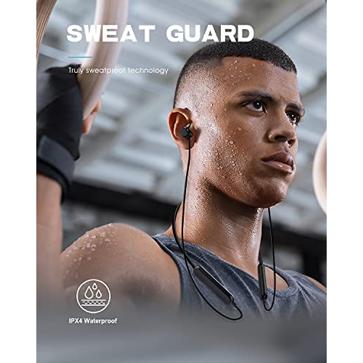 MUBIAO Bluetooth Headphones Neckband 20Hrs Playtime V5.0 Wireless Headset Sport Noise Cancelling Earbuds w/Mic for Gym Running Compatible with iPhone Samsung Android