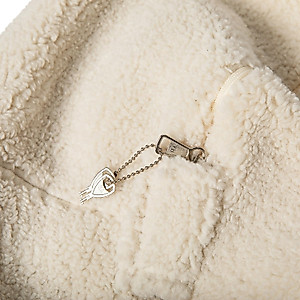 Flash Furniture Dillon Sherpa Bean Bag Chair, Classic Refillable Bean Bag Chair for Kids and Teens, Small, Natural