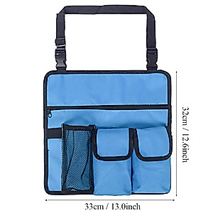 RiToEasysports Beach Chair Armrest Bag,Outdoor Travel Bag Beach Chair Handy Pocket for Phones Cameras Tablets Books Sunglasses (blue)