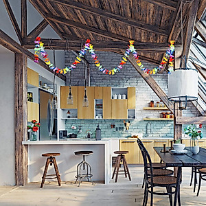 Fighting to Achieve 98ft Tropical Hawaiian Flower Lei Garland Hibiscus Flower Garlands for Party Decorations