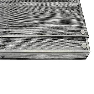 Expandable Mesh Metal Cutlery Tray, 6 Compartments Kitchen Drawer Organizer for Utensil Flatware Dividers Cutlery (Silver, 6 Compartments)