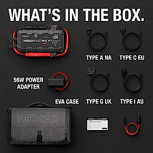 NOCO Boost Max GB250 5250 Amp 12-Volt UltraSafe Portable Lithium Jump Starter Box, Battery Booster Pack, and Commercial Jumper Cables for Gasoline and Diesel Engines Up to 16-Liters