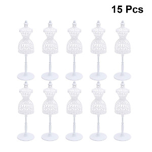 15pcs Doll Dress Form Mini Mannequin Dress Form Cloth Gown Clothing Clothes Gown Display Mini Mannequin Model Stand for Doll Display Holder Toy