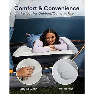 OlarHike Twin Air Mattress with Built in Pump,Inflatable Blow Up Mattresses Storage Bag for Camping,Travel&Guests,13" Airbed-High Speed Inflation Black Bed,Camping Accessories,Indoor