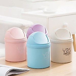 Ochine Mini Trash Can Garbage Can Bin Mini Waste Can with Swing Lid Car Trash Can Small Wastebasket Desk Countertop Dustbin Garbage Organizer Storage for Home Office Kitchen Bathroom Bedroom