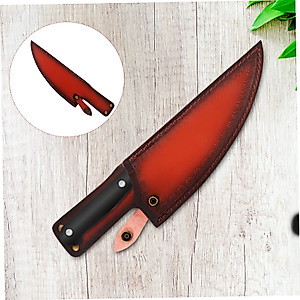 Luxshiny Camping Knives Chef Knife Set Cover Guard Protector Protector for Kitchen Brown Blade Regenerated Leather Round Buckle Shun Knife