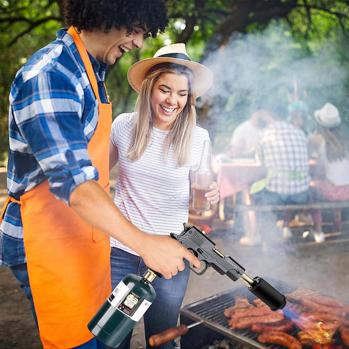 POWERFUL Cooking Propane Torch, Grill Gun Torch, Flame Thrower Fire Gun,Kitchen Culinary Torch with Safety Lock,Handheld Blow Torch,Campfire Starter,Grilling and BBQ Tool for Steak & Creme Brulee