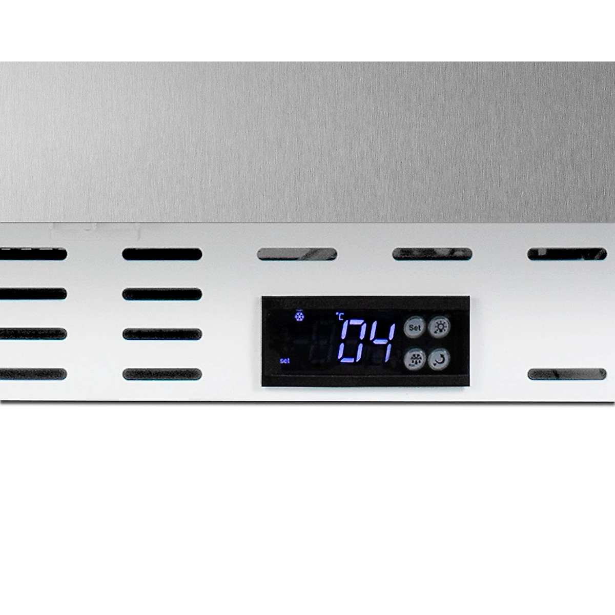 Summit Appliance SCR504SSTBADA 21" Wide Built-in Undercounter ADA Compliant Commercial All-refrigerator with Stainless Steel Door, Front Lock, Automatic Defrost and White Cabinet