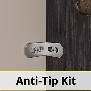 LIKIMIO Nightstand, 55" Tall End Side Table with Charging Station and Storage Cabinet, Small Bookshelf, for Living Room Office Bedroom, Vintage Black