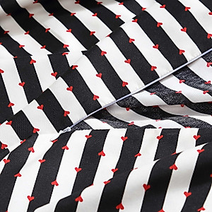 Betsey Johnson - King Duvet Cover, Soft Bedding Set with Matching Shams, Chic Home Decor (Wonderland Stripe Black, King)