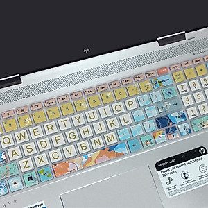 SANFORIN Keyboard Cover for HP Envy x360 15m-bp/bq /2020 2019 HP Pavilion 15/ HP Pavilion x360 15.6” Series/HP Envy 17 17.3" Series/HP Laptop 15t 17t 17-ca0011nr 17-by0040nr, Litter Flowers