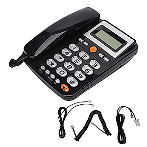 Large Button Corded Phone, Speed Dial Landline Phone, Backlit LCD Screen, Hands Free Calls, Adjustable Brightness, Suitable for The Elderly with Impaired Hearing and Vision
