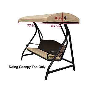 ALISUN Replacement Canopy Top for GT Porch Swing Model #GCS00229C (Will Not Fit Any Other Swing)