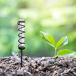 BIUWING Rain Gauge, Glass rain Gauge Outdoor, rain gauges for Yard with Stake Best Rated, Rain Water Meter Measuring with Metal Frame, Decorative for Garden, Deck, Lawn, Landscape