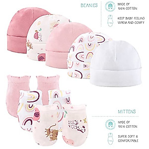 The Peanutshell Newborn Clothes & Accessories Set - 23 Piece Baby Girl Layette Gift Set - Fits Newborn to 3 Months - Rainbow & Safari, Pink