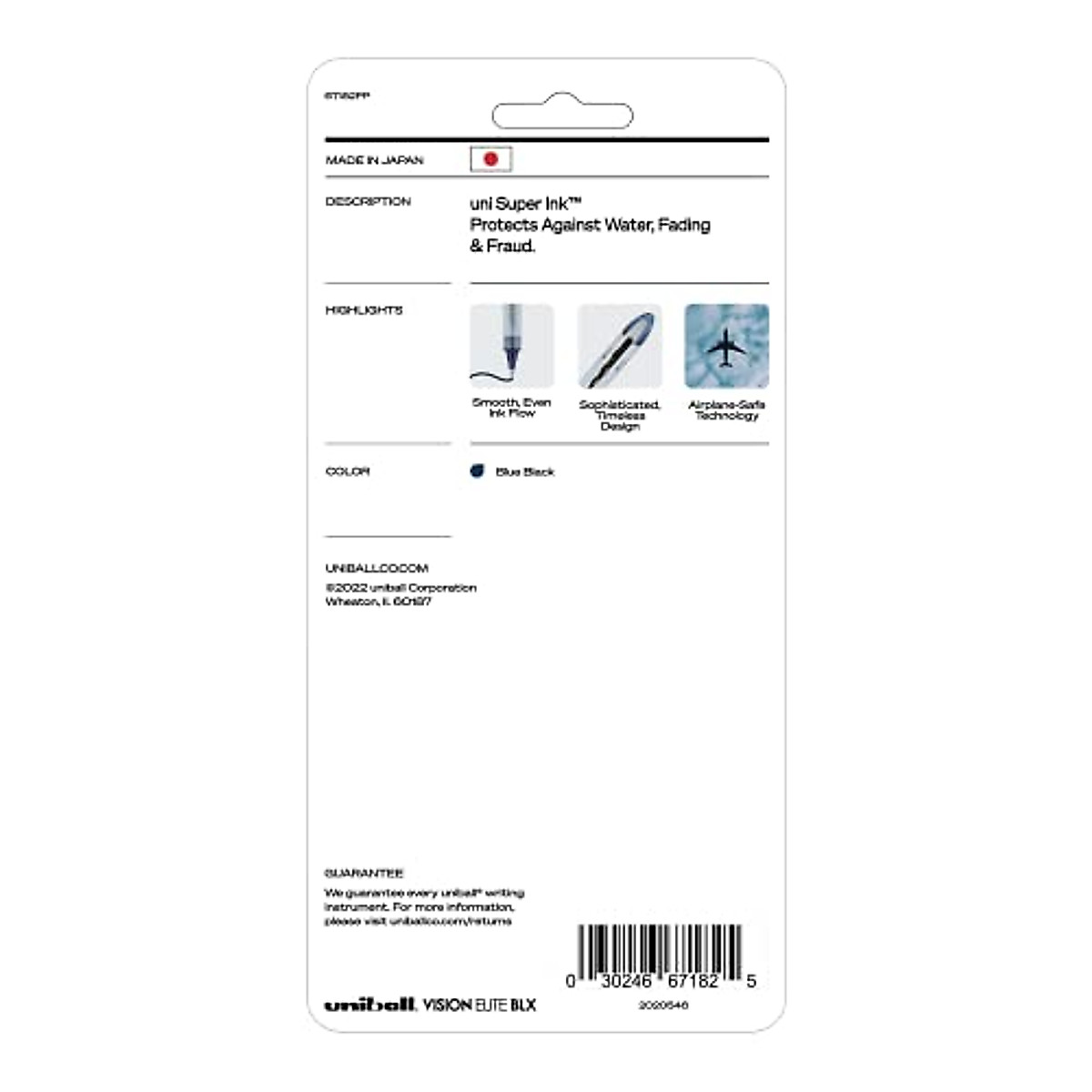 uni-ball Vision Elite BLX Infusion Rollerball Pen Bold Point, 0.8mm, Blue/Black, 4 Pack