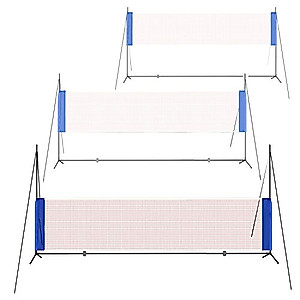 Portable Height Adjustable Badminton Volleyball Tennis Net Set Multi-Purpose Sports Equipment with Poles Stand and Carry Bag for Outdoor Garden Beach 5m/16ft