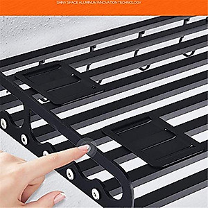 JF-XUAN Kitchen Shelf Kitchen Counter Holder Microwave Rack Wall Mount Bracket Storage Spice Workstation Organizer Kitchen Storage (punch Installation) (Color : Black, Size : 50X14X40CM)
