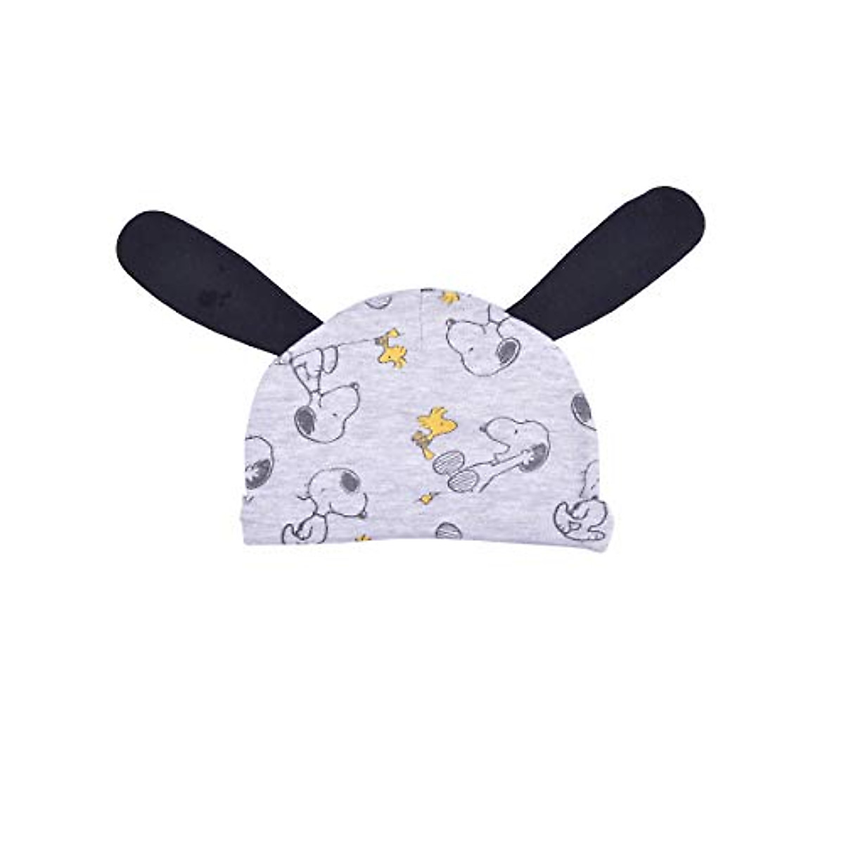Peanuts Worldwide, LLC Snoopy Boys’ Coverall Footed Romper and Hat Set for Newborn – Grey