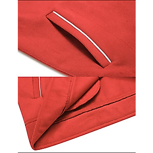 COOFANDY Men Varsity Jackets High School Letterman Jacket Wool Bomber Jacket Casual Jacket Red