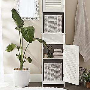 DII Non Woven Storage Collection Polyester Herringbone Bin, Small Set of 2, Gray, 2 Piece