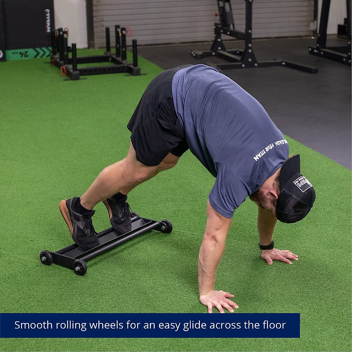 Titan Fitness Glute Hamstring Ab Glider, Leg and Ab Roller for Home Gym Fitness, Lower Body Workout Equipment