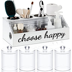 Nuenen Hair Tool Organizer White Hair Dryer Holder Choose Happy Blow Dryer Holder Hair Supply Storage Organizer Wood Curling Iron Holder Hair Accessories Product Styling Tools Organizer for Bathroom