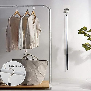 Clothes Hanger Reaching Hook Telescopic Adjustment Clothes Hook Rod Light and can Extend from51 Hook and Sponge Handle. (50inch)