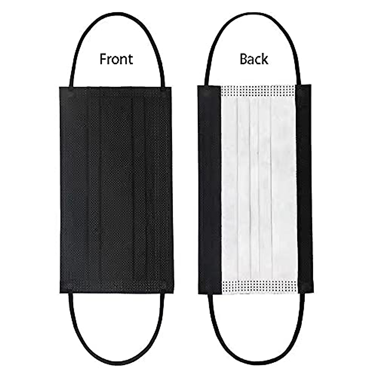 RIDAMON Black Disposable Face Masks 100 PCS Face Protection Masks 3 Ply Face Masks for Adults