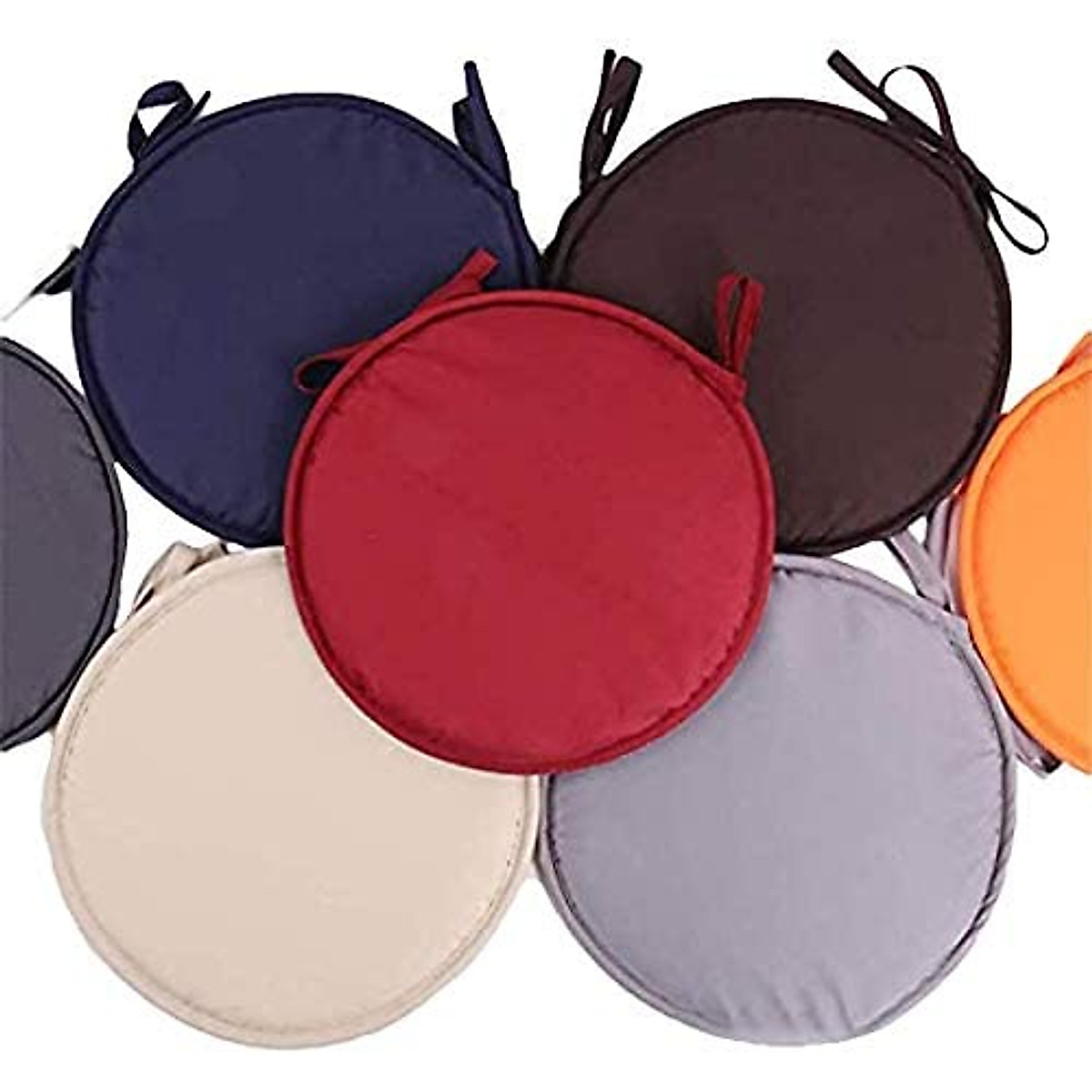 RAILONCH Indoor/Outdoor Chair Pads Round Seat Cushions Garden Patio Home Cushions - Diameter 38cm (2pcs,Dark Grey)
