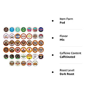Perfect Samplers Coffee, Tea, Cider,Cappuccino For Keurig K Cups Brewers, Mix 40 Count