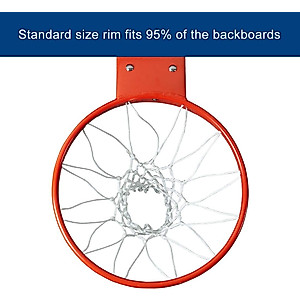Katop Breakaway Basketball Rim, Heavy Duty Triple Springs Basketball Rim Replacement with Nylon Net Indoor and Outdoor, Standard Goal Reinforced Mounting Bracket Fit Most Size Backboards