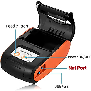GZGYNADAST 58mm Bluetooth Receipt Thermal Printer, Bill Wireless Portable iOS Android Mini Pocket pos Printer,2 inch Ticket Bill Invoice Printing Machine for Small Business(Orange Color)