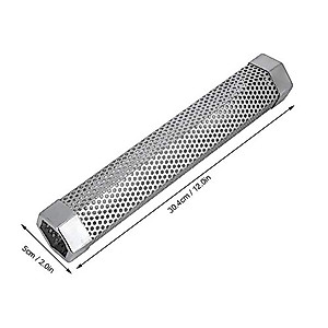 Naroote 12in Smoker Tube, Stylish BBQ Smoker Tube, for Gas Grill Electric Grill(Hexagon)