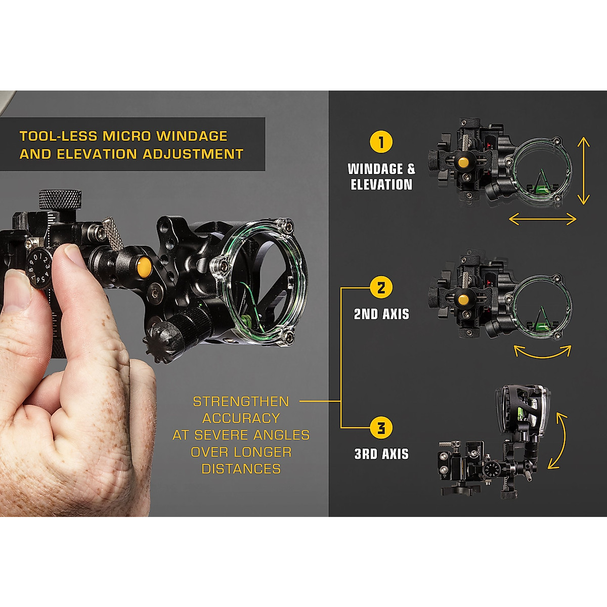 Trophy Ridge Alpha React 1 Pin Sight .019, Black