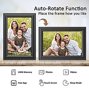 SAMMIX Digital Picture Frame 10.1 Inch WiFi Digital Photo Frame, IPS HD Touch Screen Smart Cloud Photo Frame with 16GB Storage, Slideshow, Auto-Rotate, Easy Setup to Share Photos and Video via APP