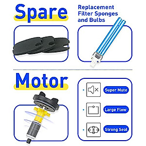 COOSPIDER UV Light External Canister Filters Fish Tank Filter 370GPH Aquarium Turtle Tank Filter with Media EPA EST NO. : 96998-CHN-1