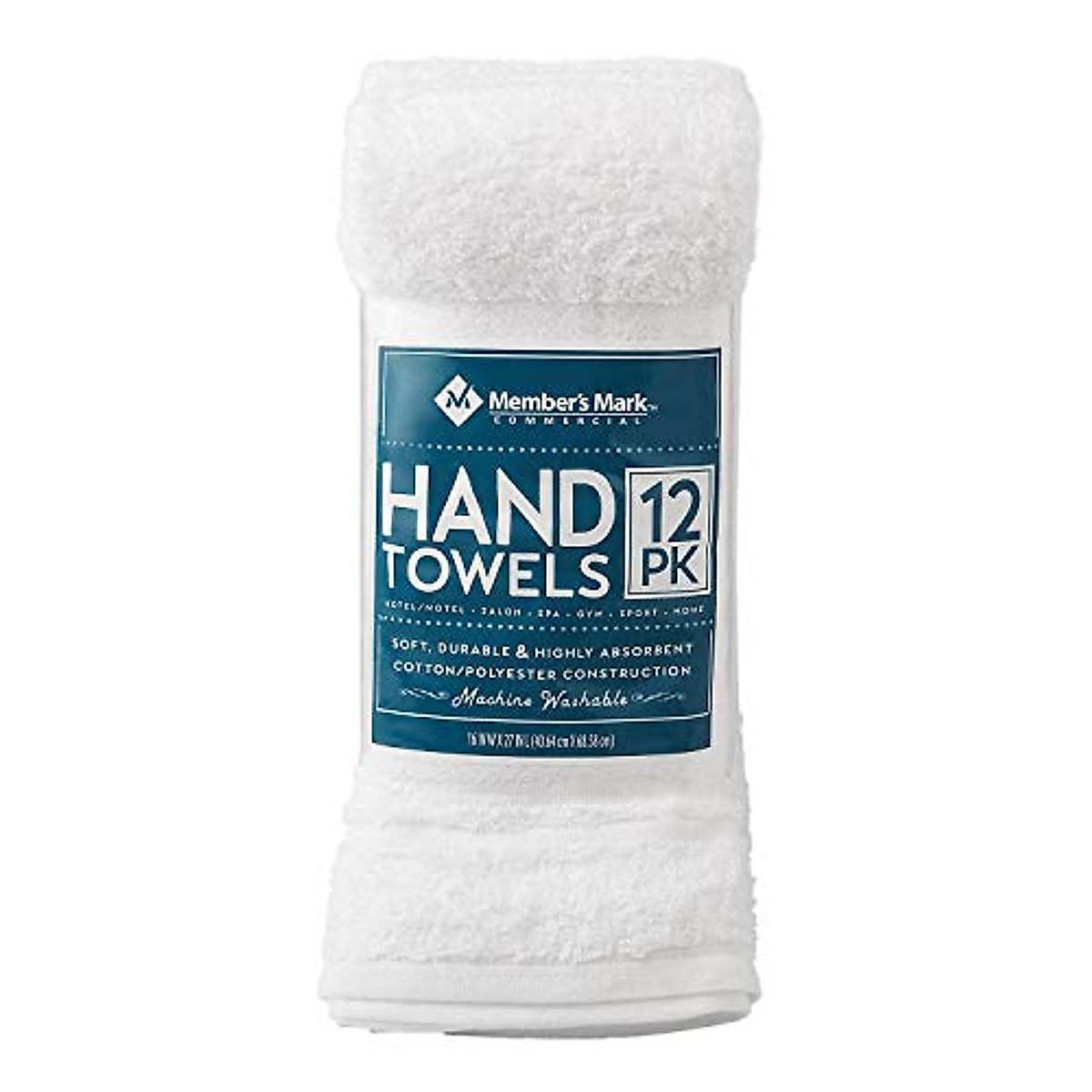 Member's Mark Commercial Hospitality Hand Towels, White, Set of 12