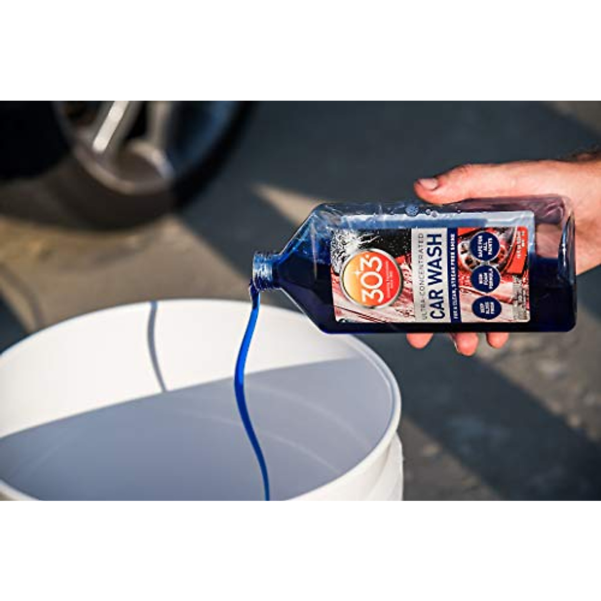 303 Products Car Wash with Wash Mitt Bubble Gum Scent, 18 fl. oz. (30577) , Blue